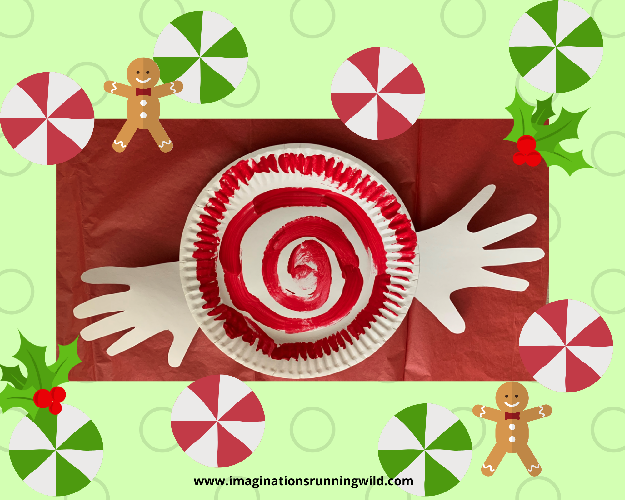 Paper Plate Peppermint Craft -Imaginations Running Wild-